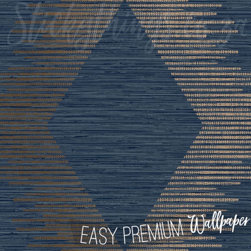 Navy And Copper Geo Wallpaper - Dark Blue Grasscloth Wallpaper • Sticky ...