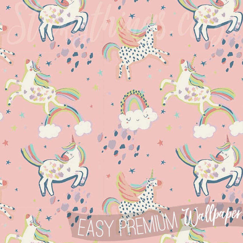 Pink Unicorn Wallpaper - Rainbows and Unicorns Wallpaper • Sticky Things
