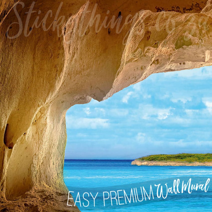 Tropical Island View Wall Mural - Island Palm Trees Wallpaper Mural ...