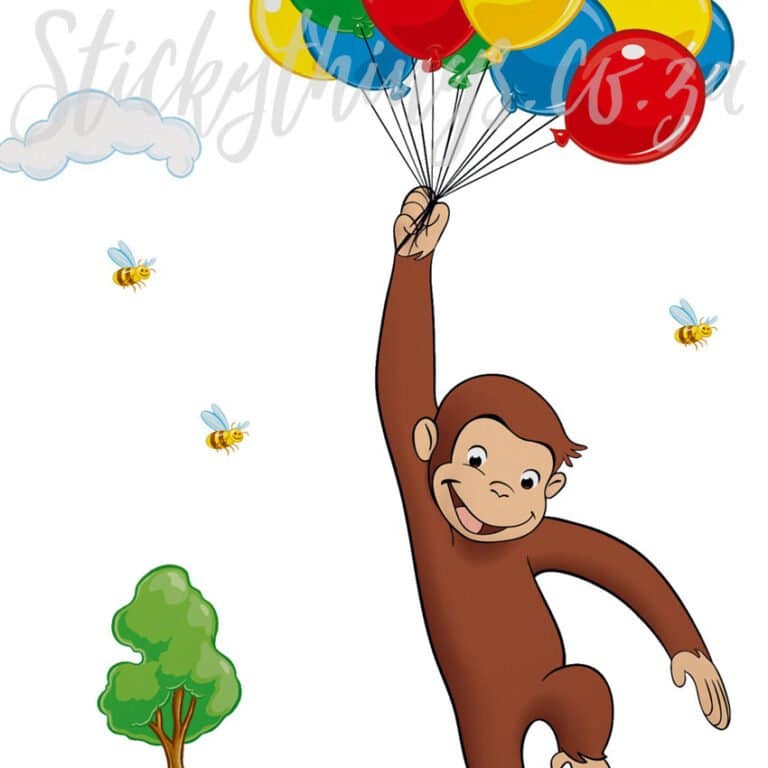 Curious George Wall Decal - 1 Huge Curious George Sticker plus 6 extra ...