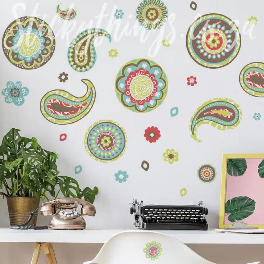 Paisley Wall Decals Stickers Decorative Indian Motifs Wall Sticker